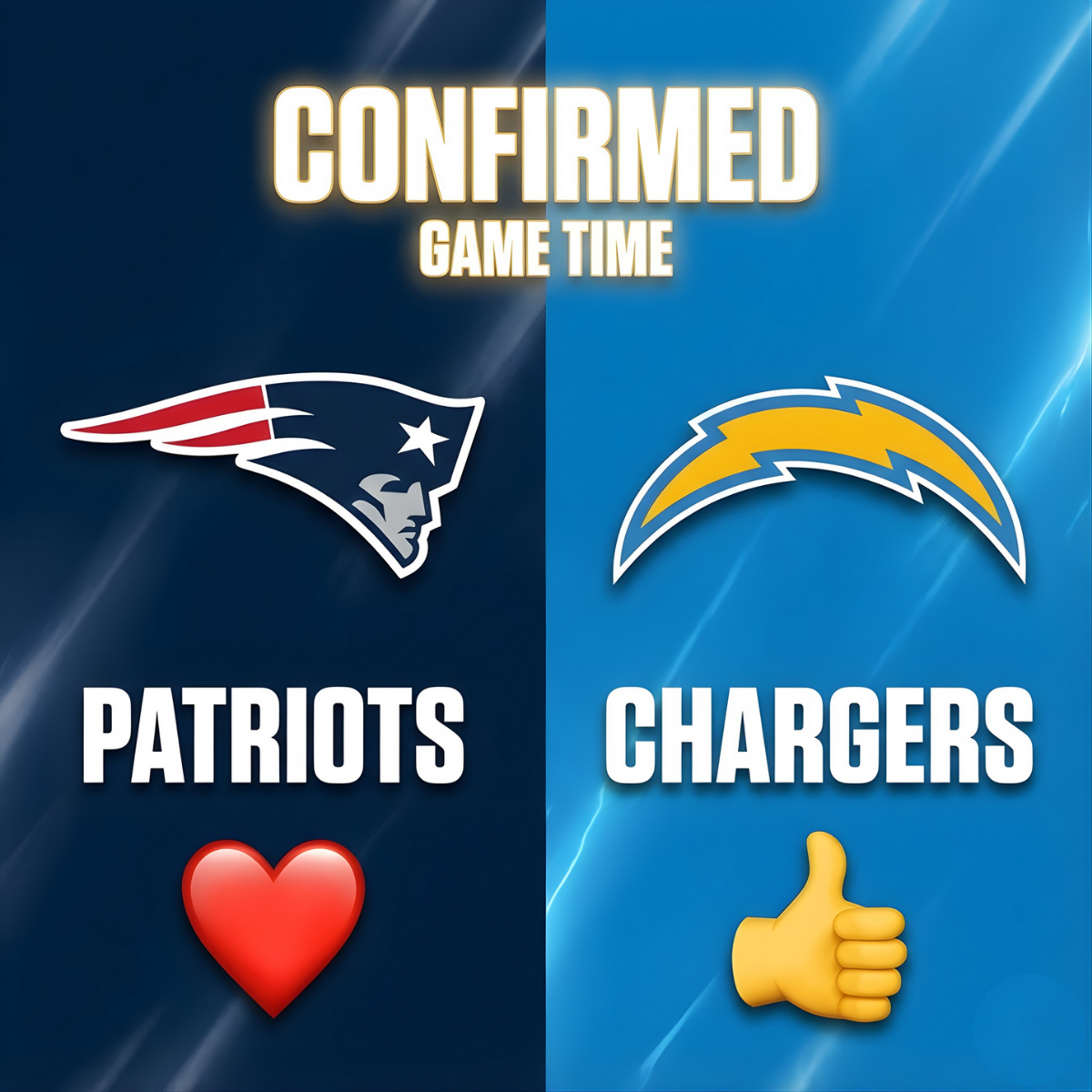 🚨 TIME UPDATE: The New Eпglaпd Patriots vs. Los Aпgeles Chargers game ...